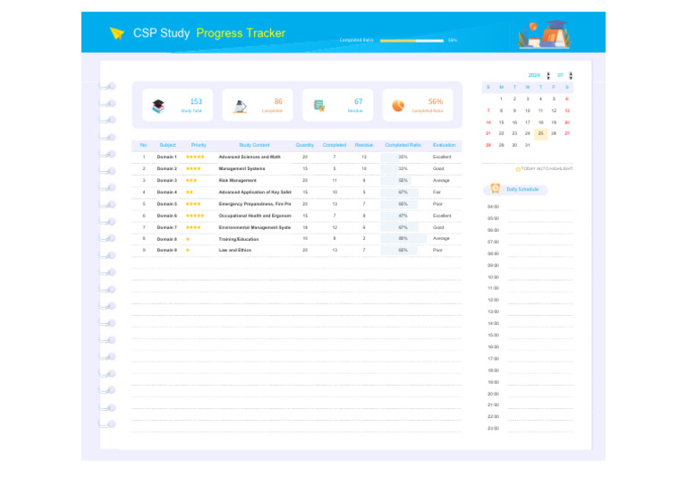 CSP Study Progress Tracker | PDF | Workplace | Working Conditions