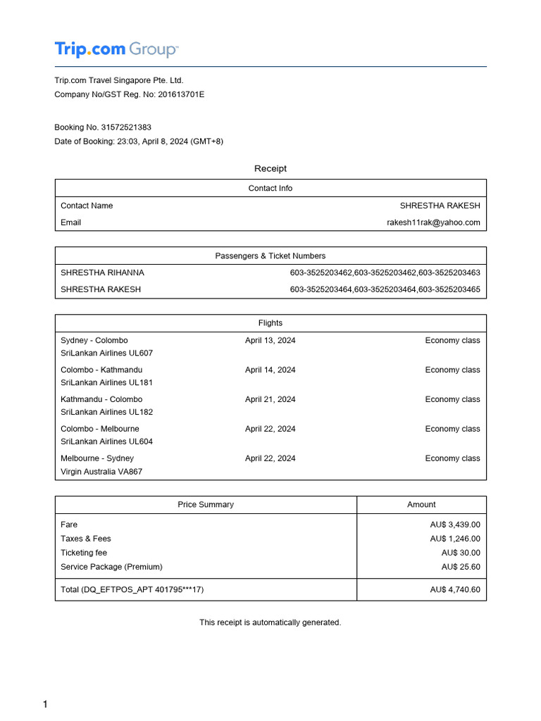 E-receipt | PDF | Airlines | Aviation