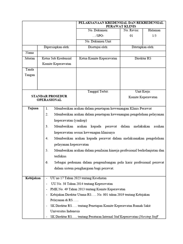 Kredensial Perawat Klinis | PDF
