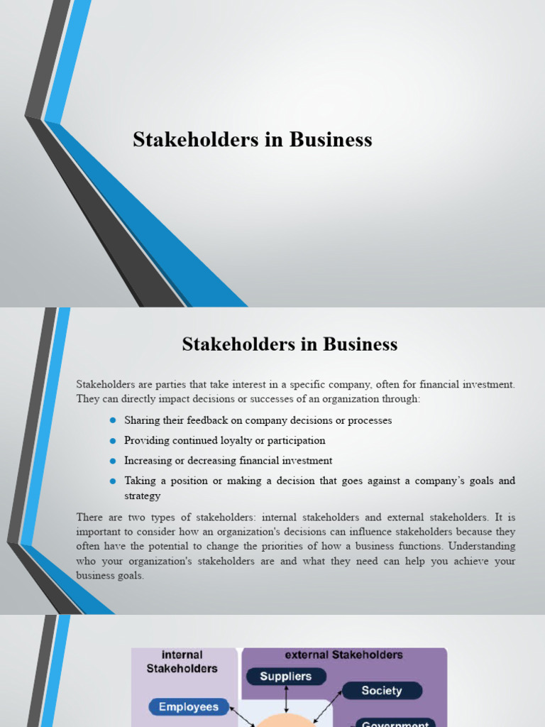 Stakeholders of Business | PDF | Employment | Business