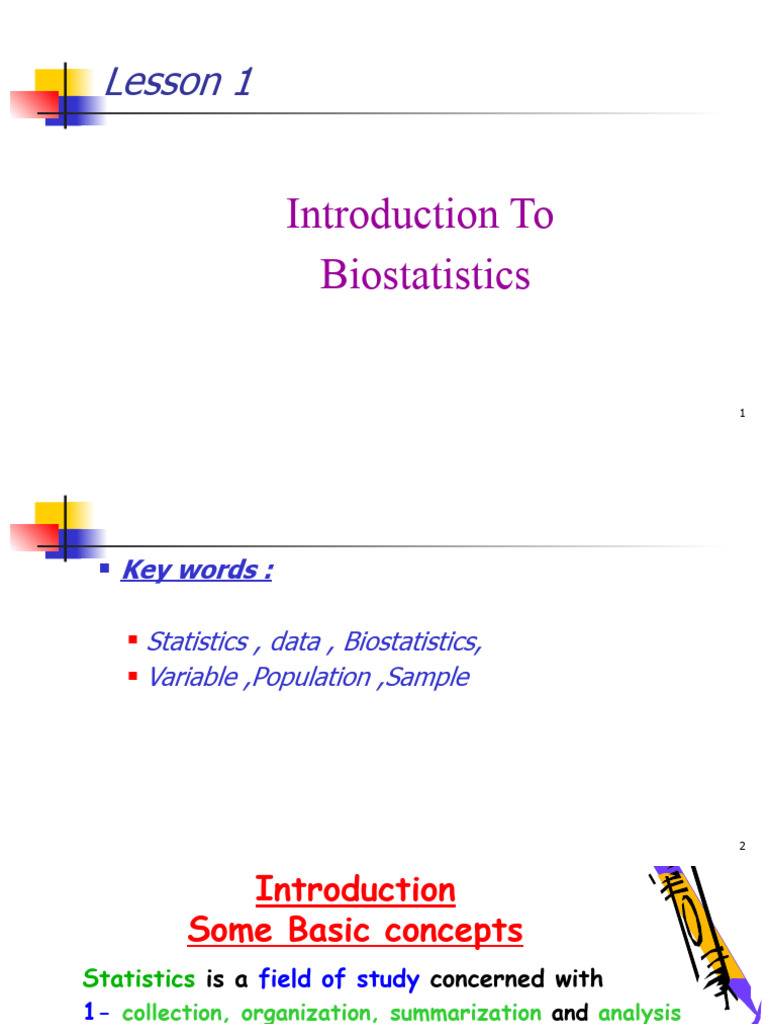 Lecture 1 Introduction To Biostatistics | PDF | Level Of Measurement ...
