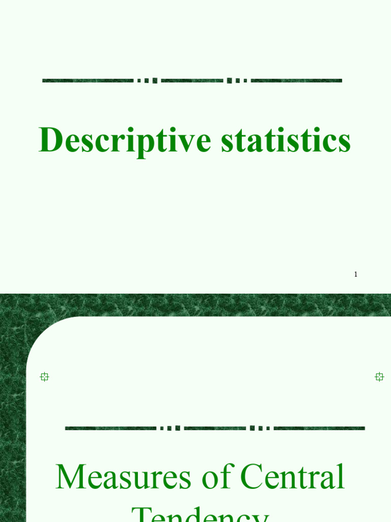 Lecture 5 Descriptive Statistics | PDF | Coefficient Of Variation | Mean
