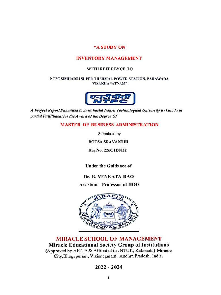 Botsa Sravanthi NTPC Project | PDF