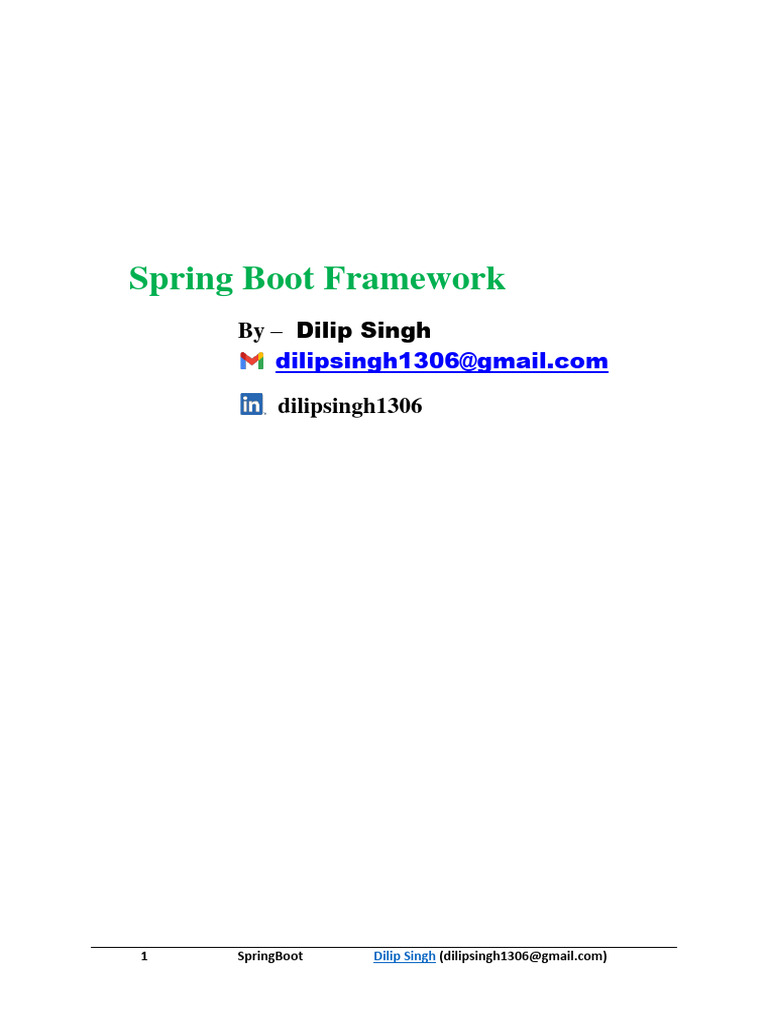 SpringBoot Material | PDF | Spring Framework | Class (Computer Programming) SpringBoot Material | PDF | Spring Framework | Class (Computer Programming)