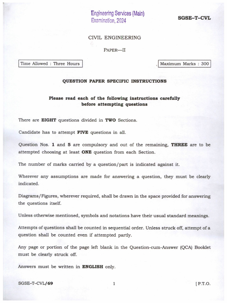 Qp Esem 24 Civil Engineering Paper Ii 240624 Pdf