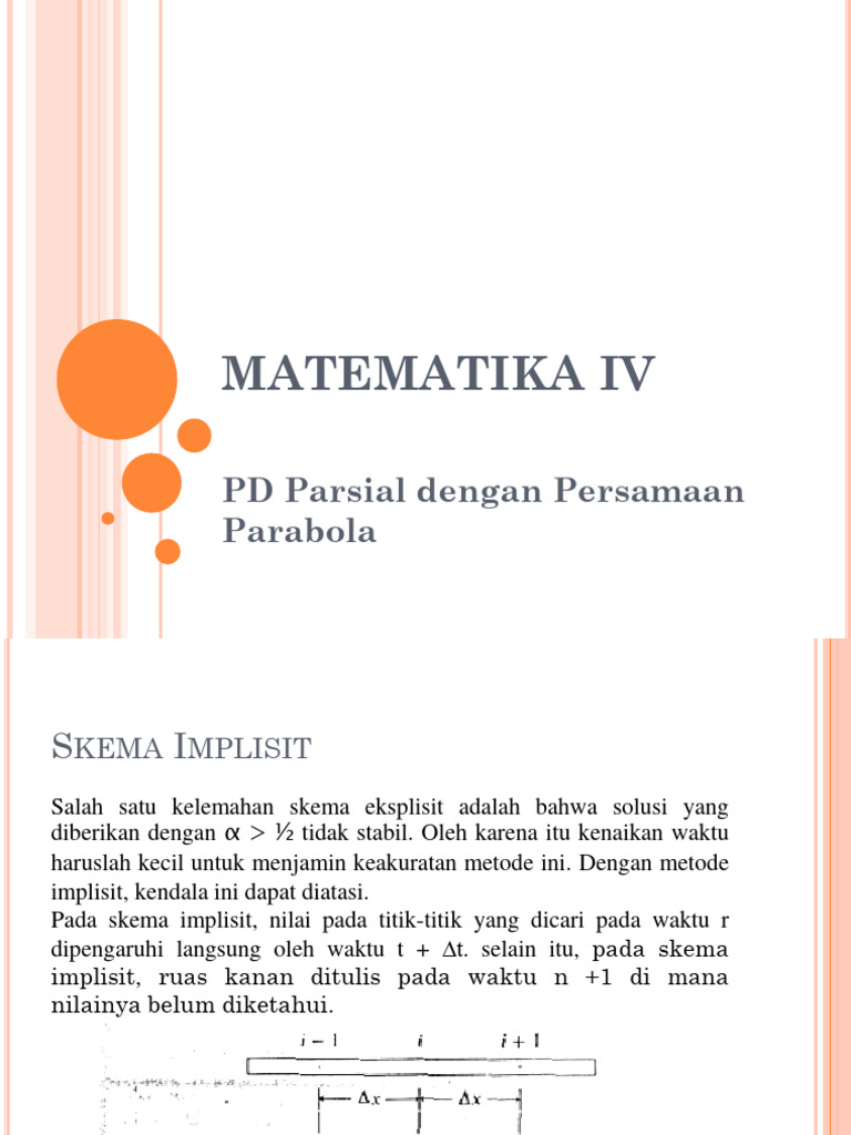 PD Parsial Dengan Persamaan Parabola Skema Implisit | PDF