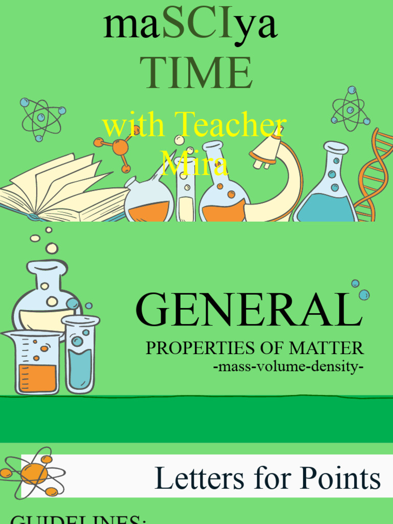Properties of Matter Quiz and Guide | PDF | Solid | Density