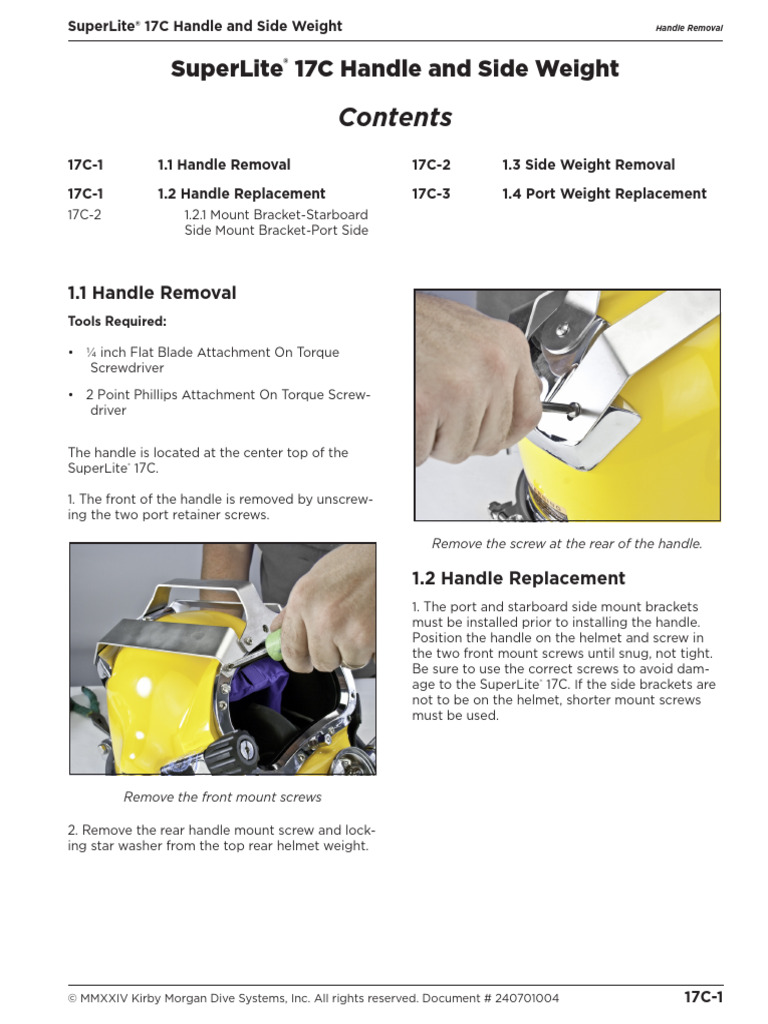 superlite-17c-handle-and-side-weight | Download Free PDF | Screw | Tools