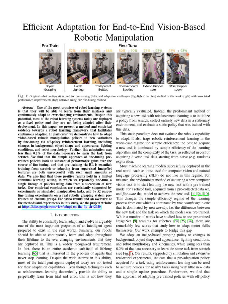 44 Efficient Adaptation For End T | PDF | Learning | Robotics