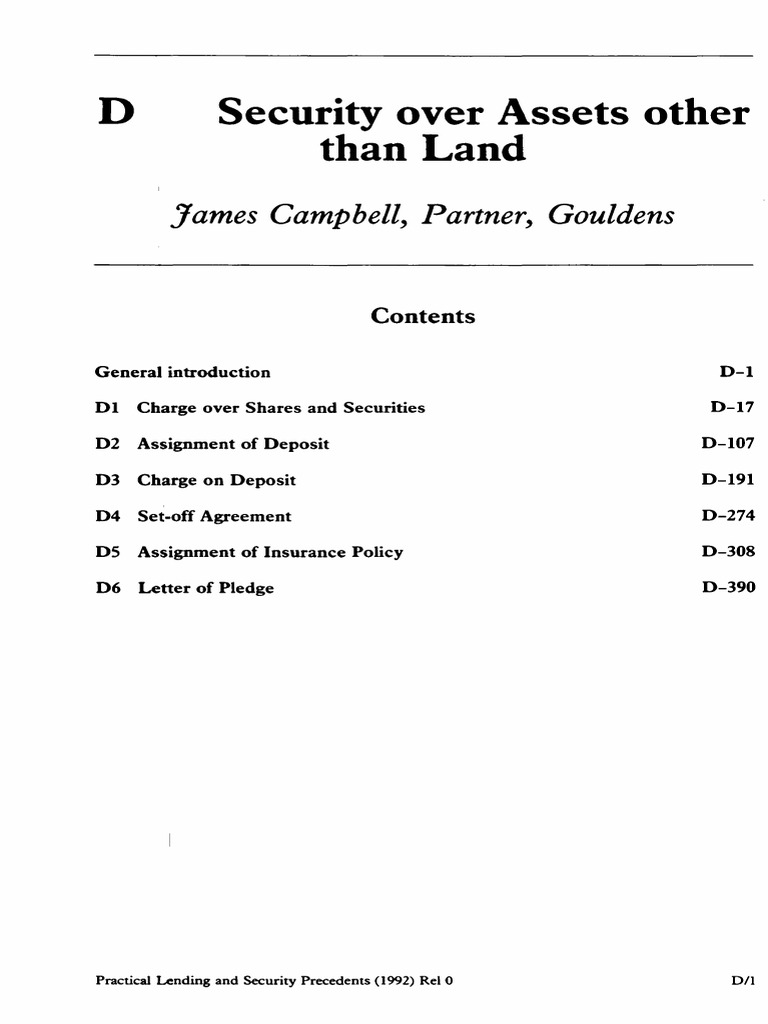 04 - D. - 'Security Over Assets Other Than Land' by James Campbell ...