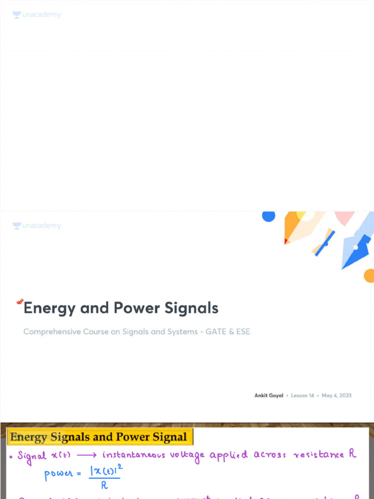 Energy and Power Signals With Anno | PDF