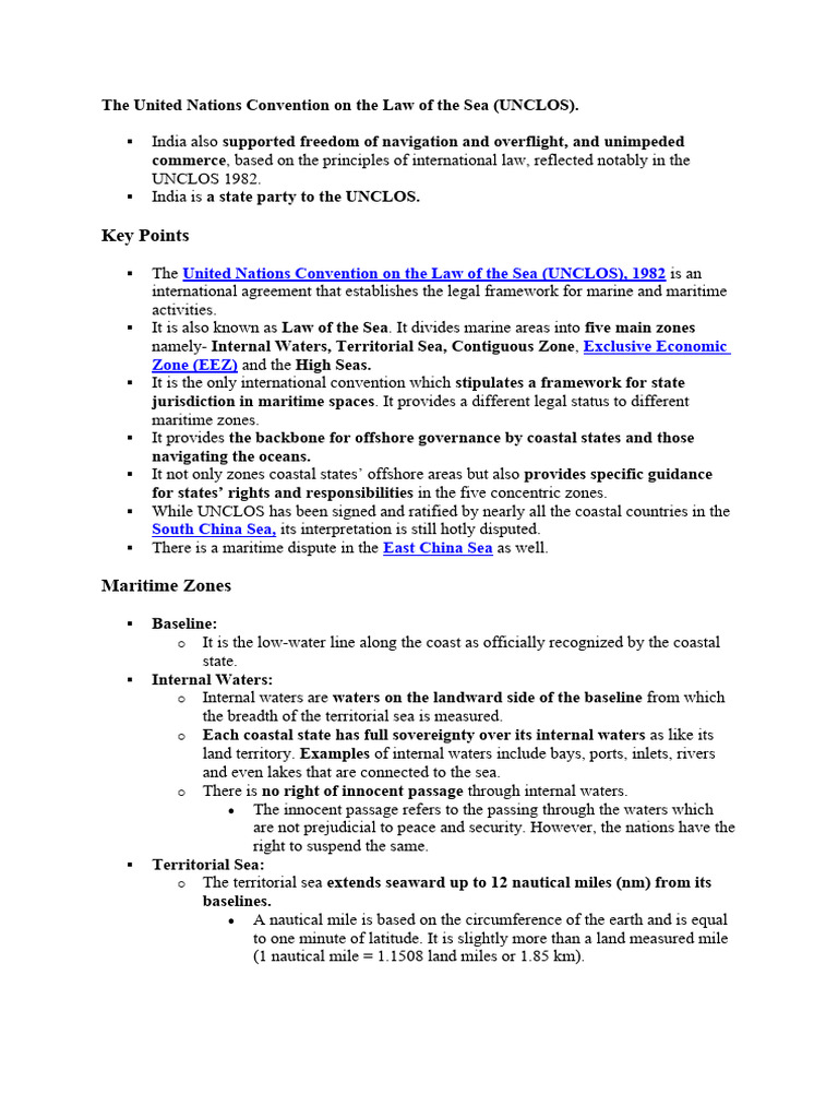 The United Nations Convention On The Law of The Sea | PDF | Territorial ...
