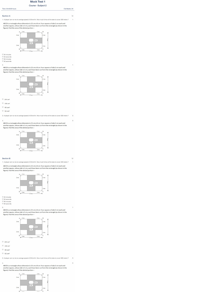 Subject 2 Mock Test 1 Question Paper Pdf