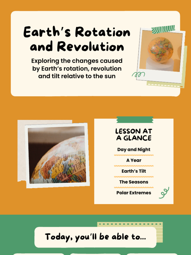 Earth's Rotation and Revolution Education Presentation in Yellow Green ...
