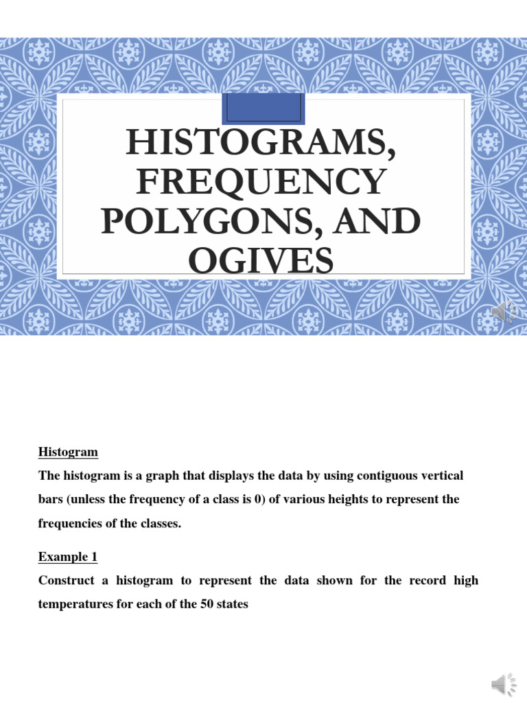 Histograms, Frequency Polygons, and Ogives | PDF