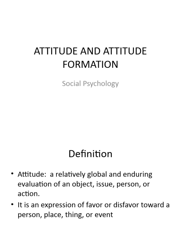 Understanding Attitude Formation in Psychology | PDF | Attitude ...