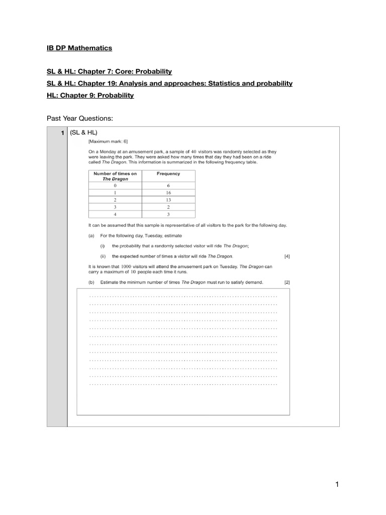 IB DP Math Probability and Statitics | PDF