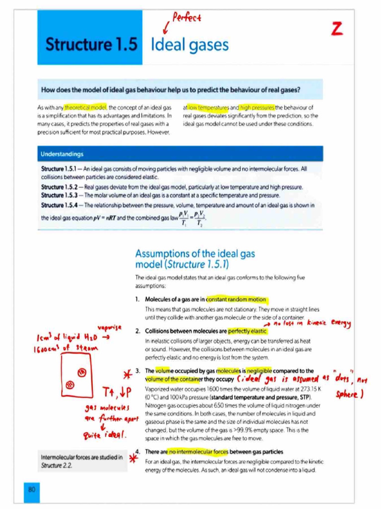 Structure 1.5 Ideal Gases | PDF