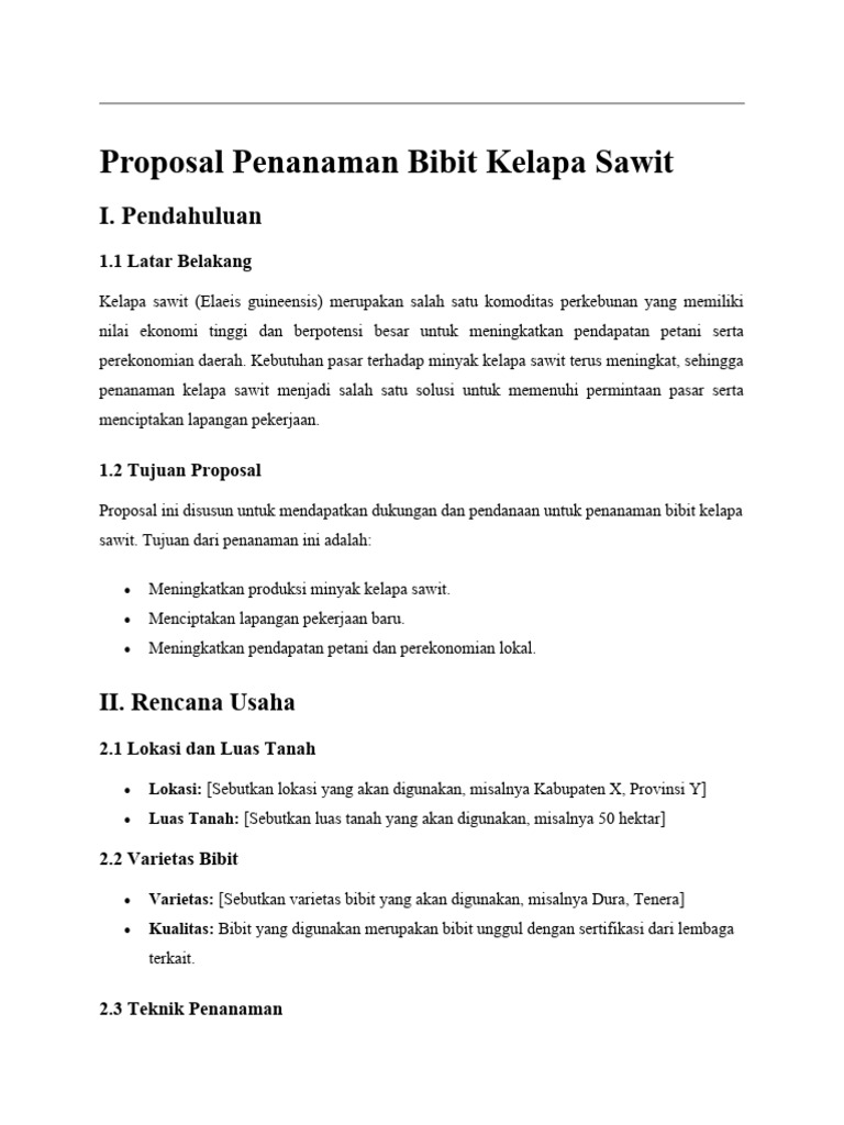Proposal Kelapa Sawit | PDF