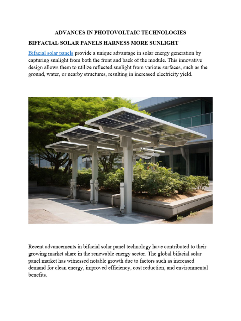 Advances in Photovoltaic Technologies | PDF | Solar Power | Photovoltaics