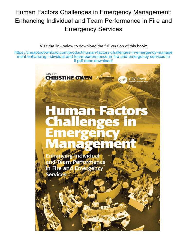 Human Factors Challenges in Emergency Management: Enhancing Individual ...