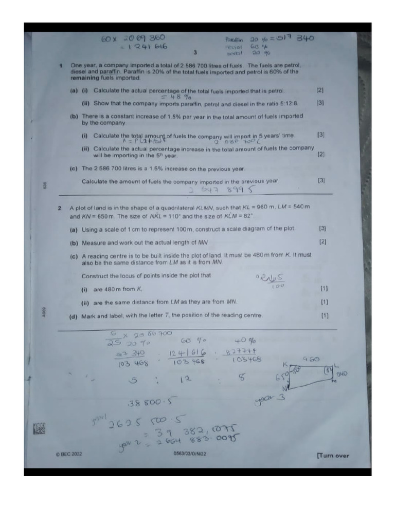 Maths pp3 2022 | PDF