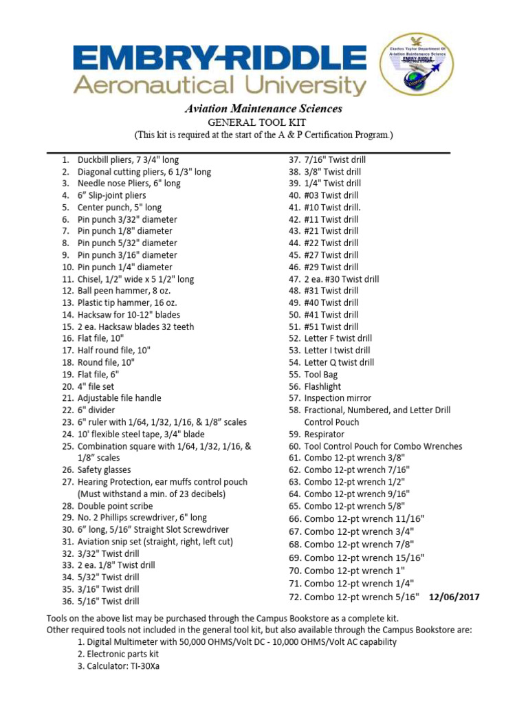 General Toolkit Airframe Powerplant | PDF | Tools | Cutting Tools