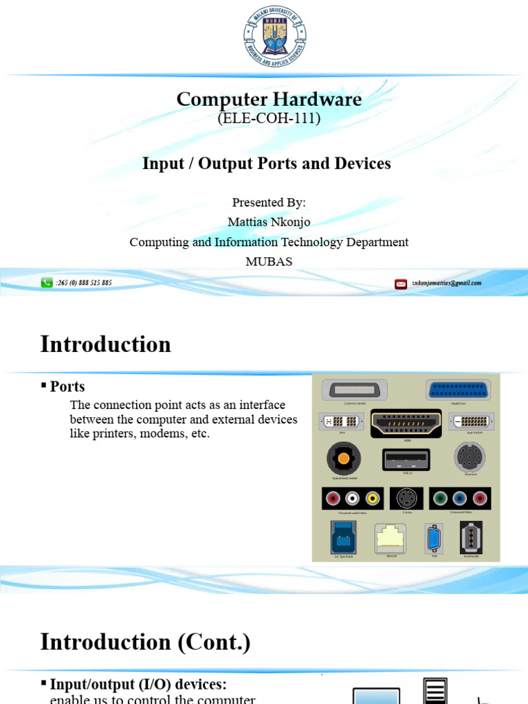 InputOutput Ports and Device - S | PDF | Usb | Telecommunications