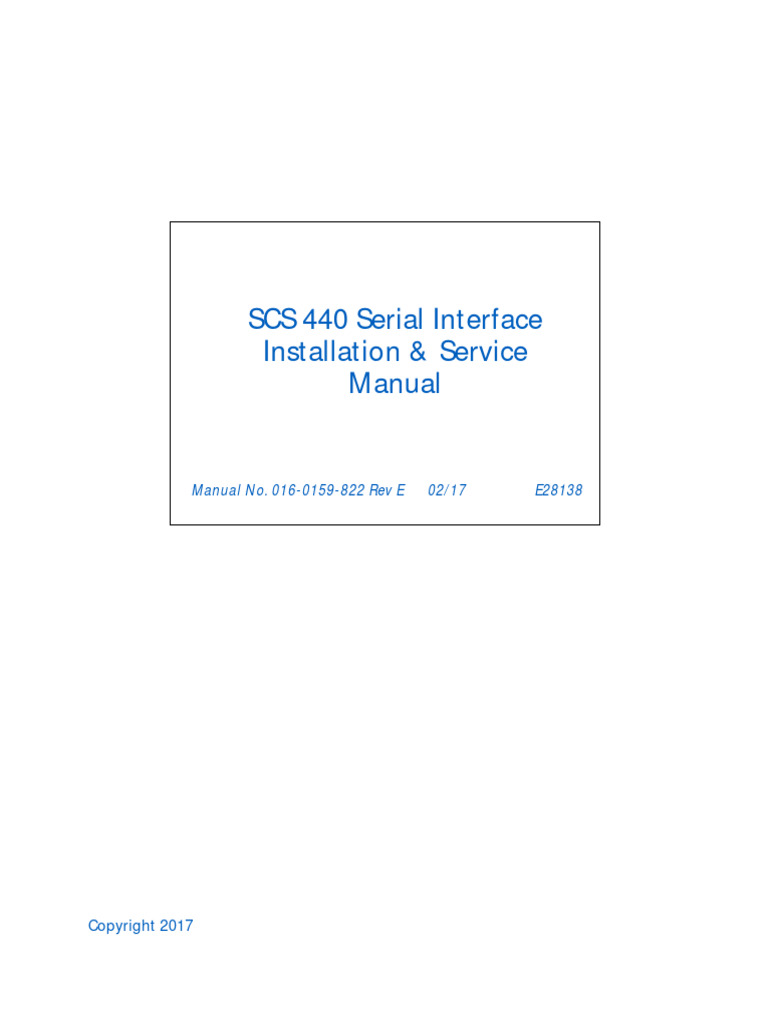 016-0159-822-E - SCS 440 Serial Interface - Installation and Service Manual | PDF | Switch | Gallon