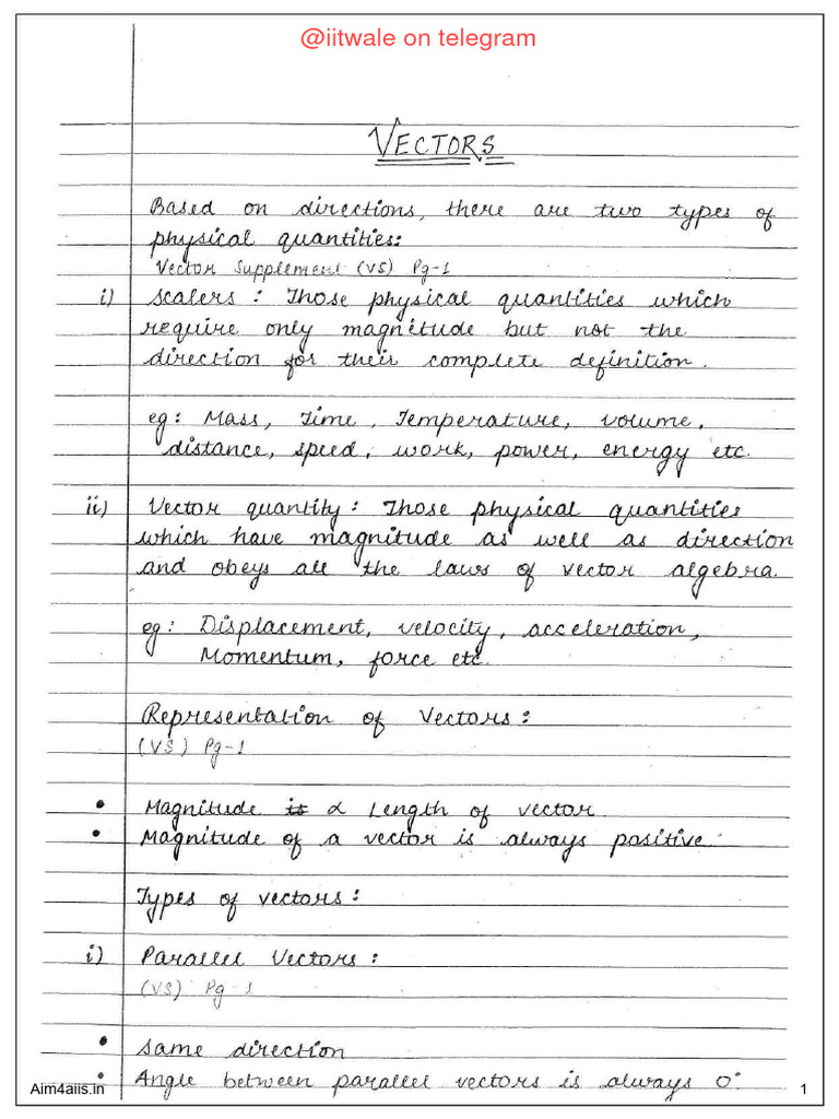 1 Vectors | PDF