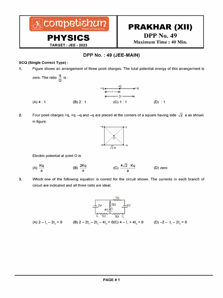DPP-49 Physics | PDF