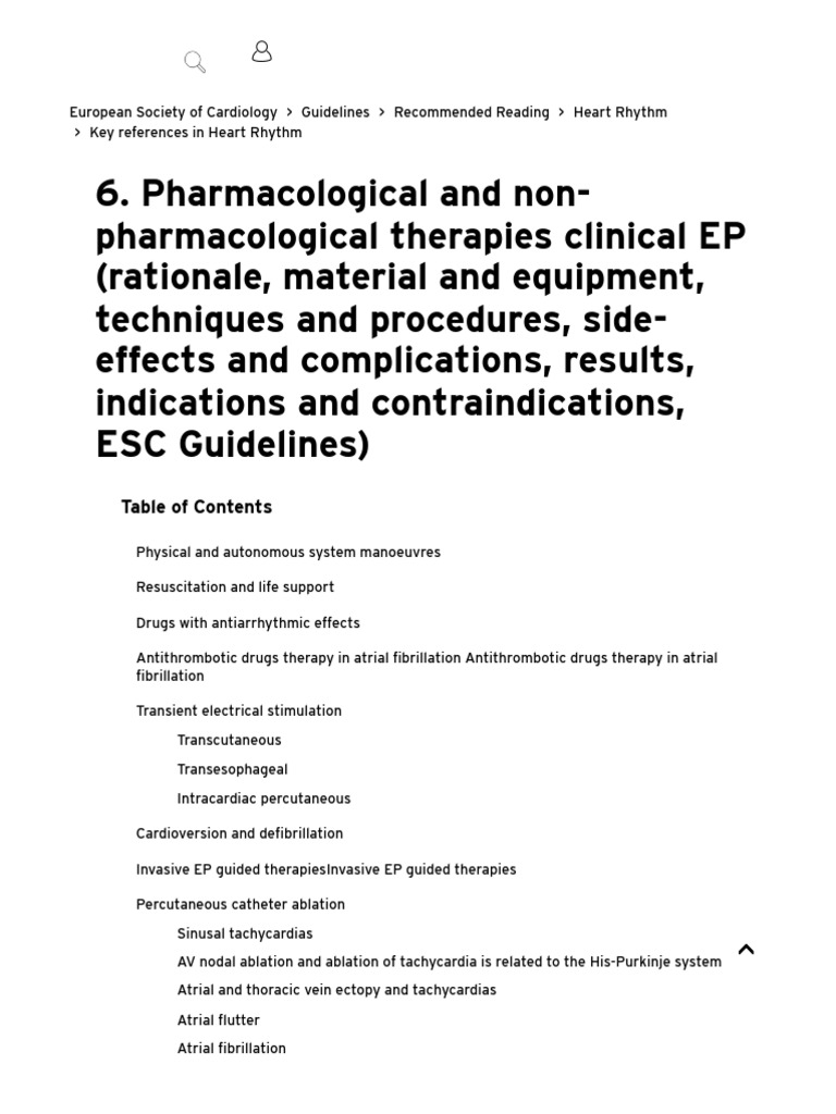 6. Pharmacological and non-pharmacological therapies clinical EP (rationale, material and ...