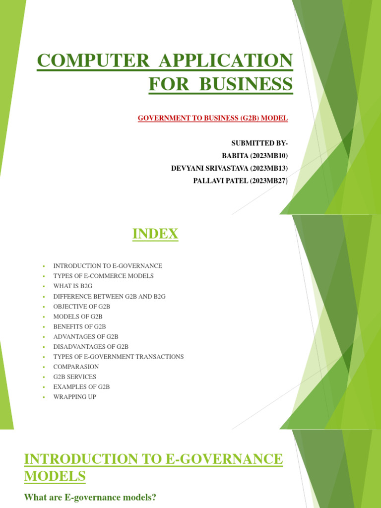 G2B Assignment | PDF | E Government | Business