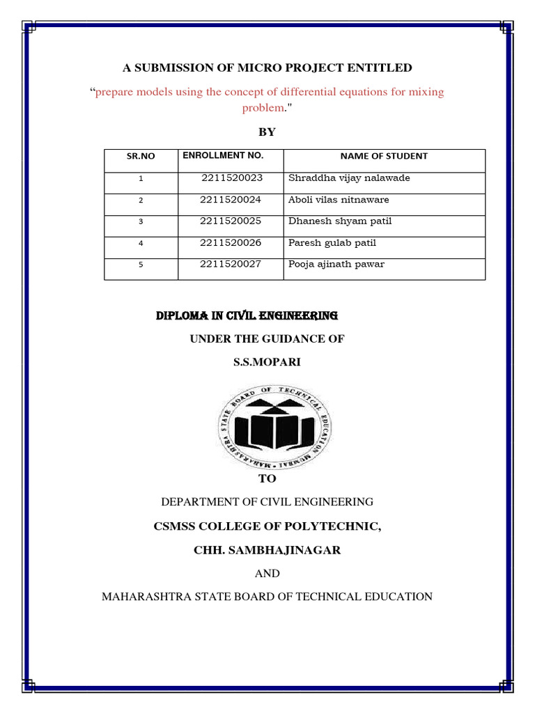 Math Microproject Real | PDF | Mixture | Concentration
