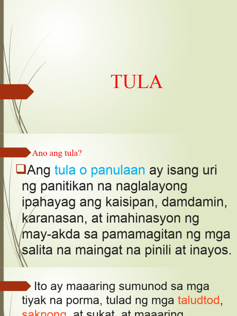 Uri NG Tula | PDF