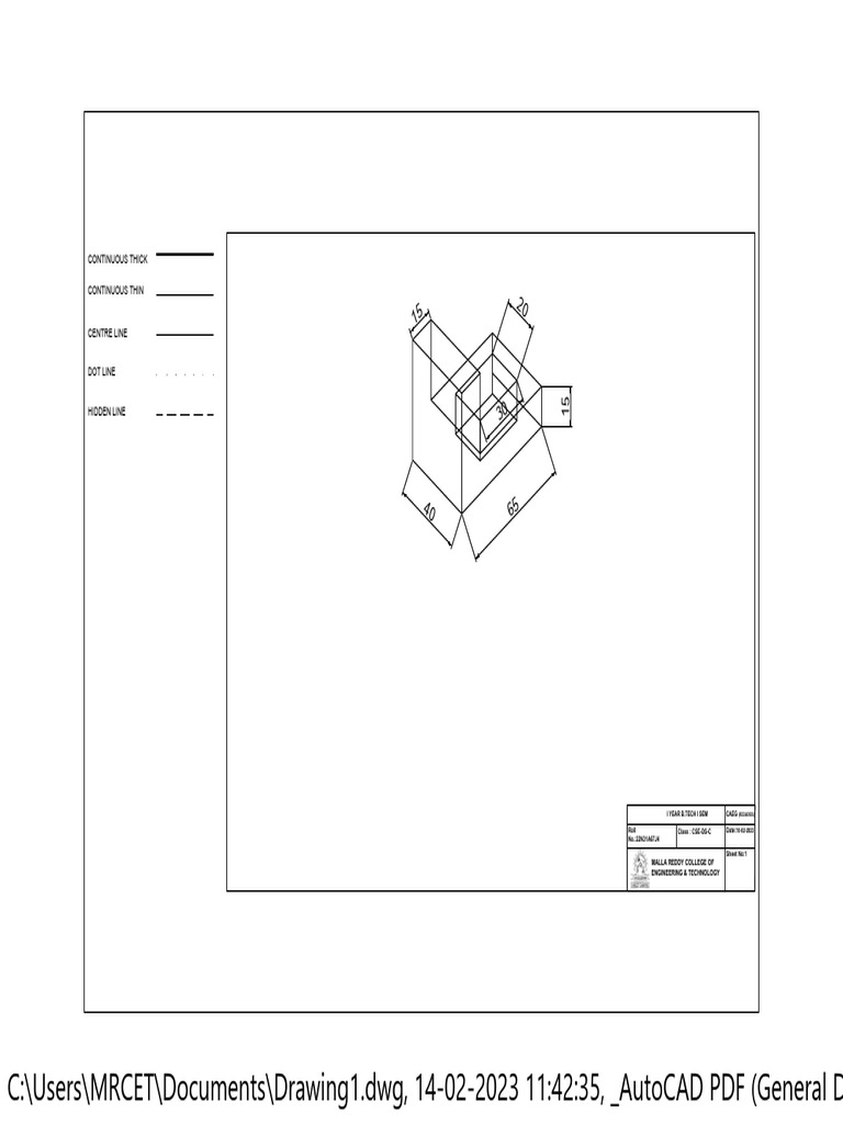 C:/Users/Mrcet/Documents/Drawing1.Dwg, 14-02-2023 11:42:35, - Autocad PDF (General Documentation ...