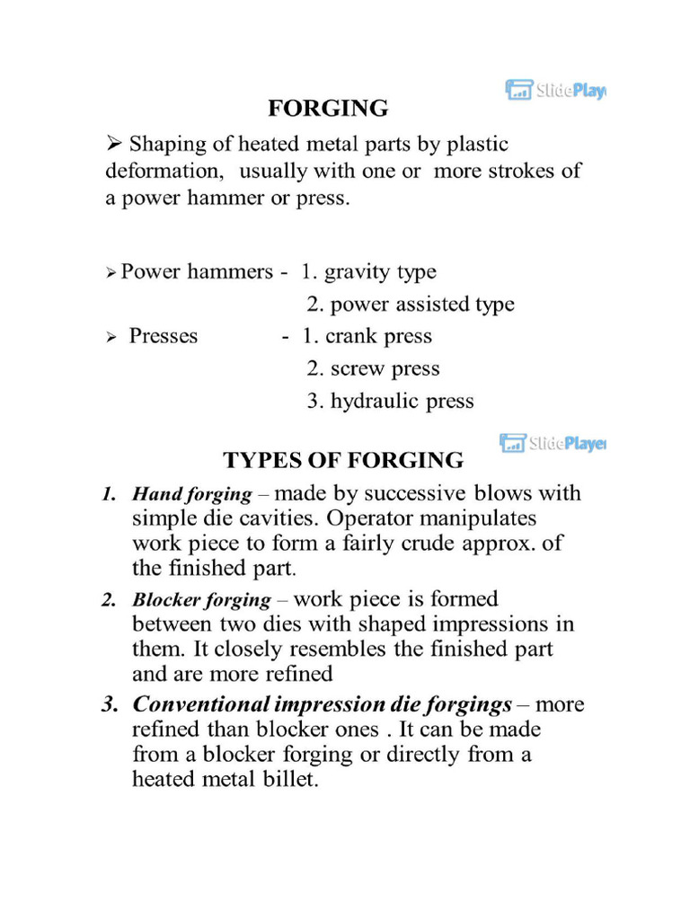 Unit 3 - Forging | PDF