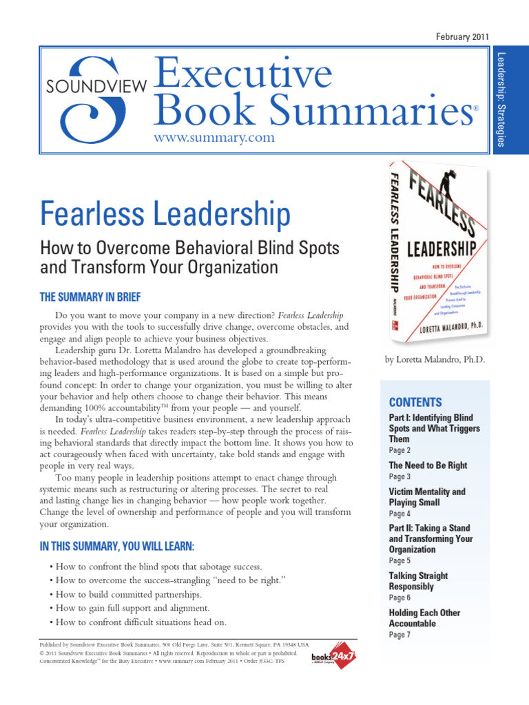 ExecSummaries-Fearless Leadership | PDF | Leadership | Thought