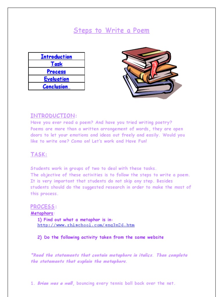 Steps To Write A Poem (Word) | PDF | Metaphor | Poetry