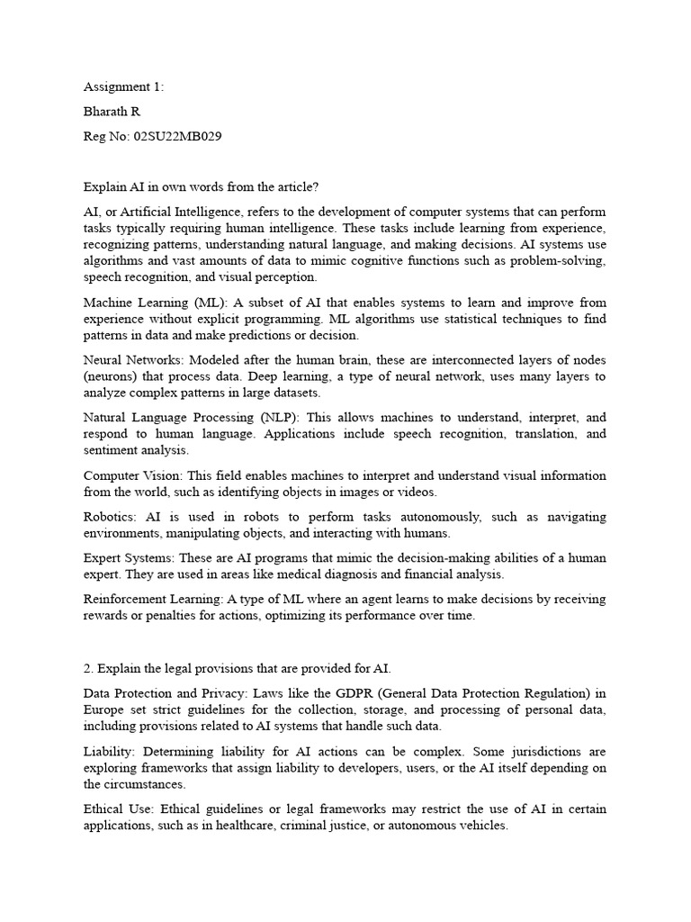 AI Assignment | PDF | Machine Learning | Artificial Intelligence