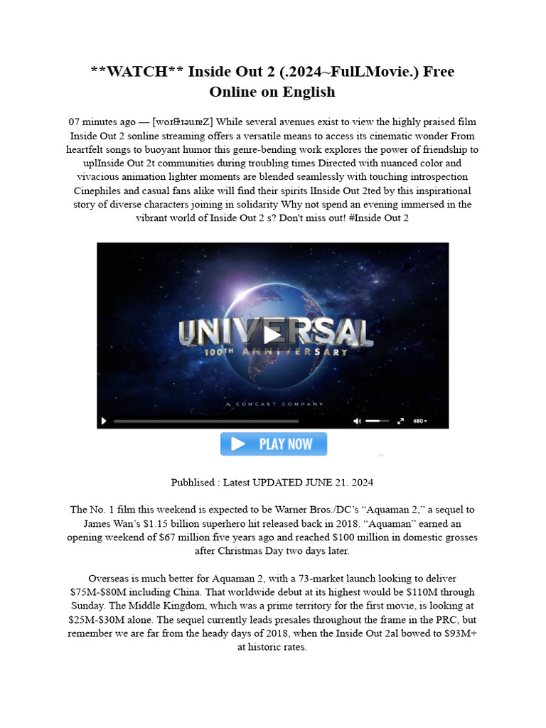 Inside Out 2 Full 76yh | PDF | Streaming Media | Hulu