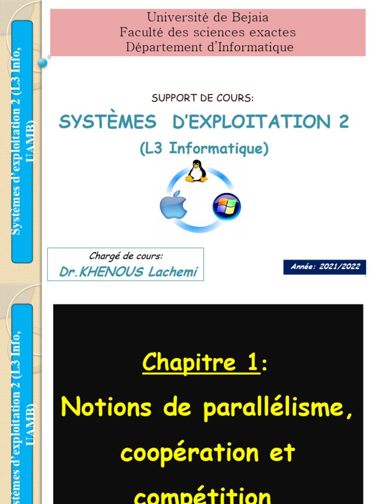 Chapitre3 Parallelisation Dun Systéme De Tâches Pdf Parallélisme Informatique