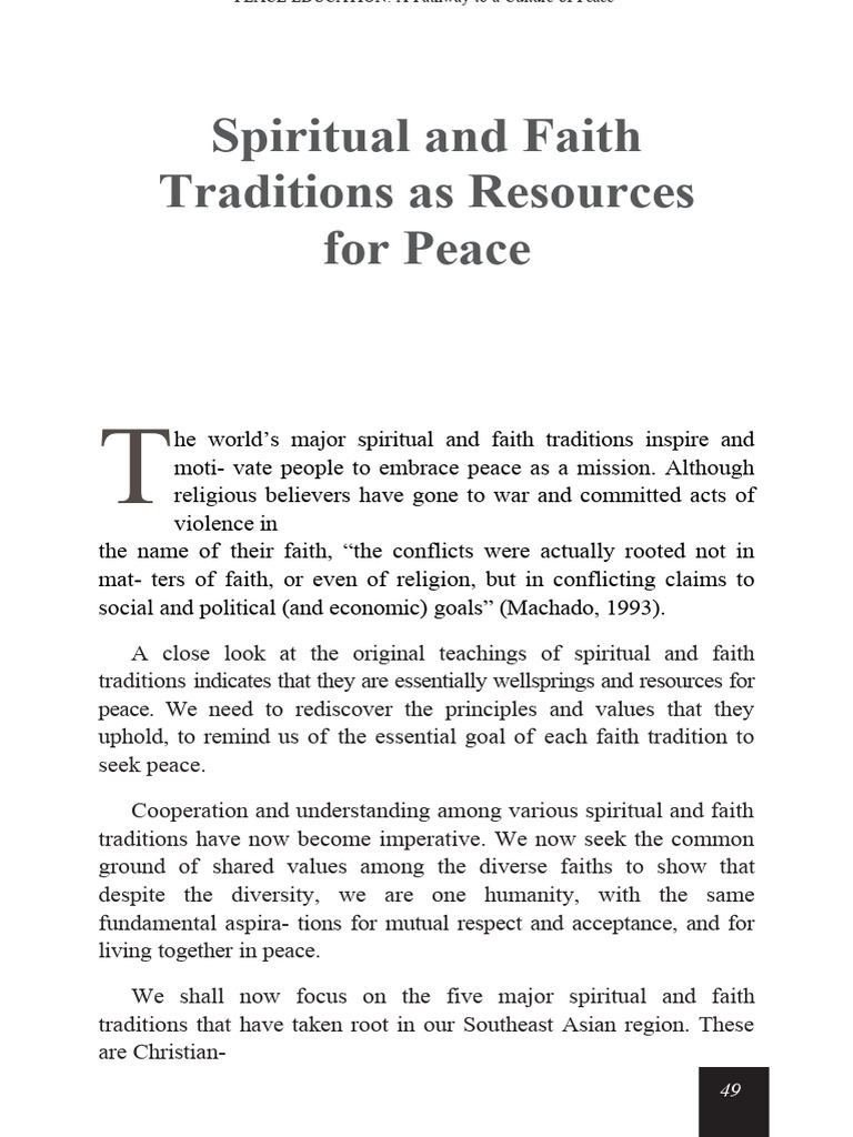 Spiritual and Faith Traditions | PDF | Faith | Peace