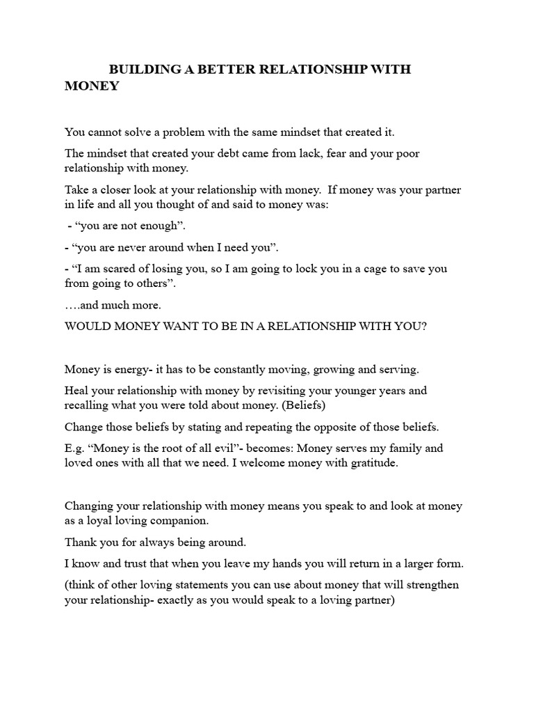 Building a better relationship with money | PDF