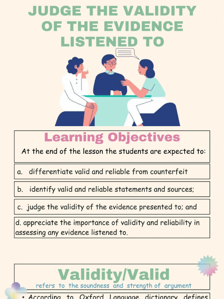 Judge The Validity of The Evidence Listened To | PDF