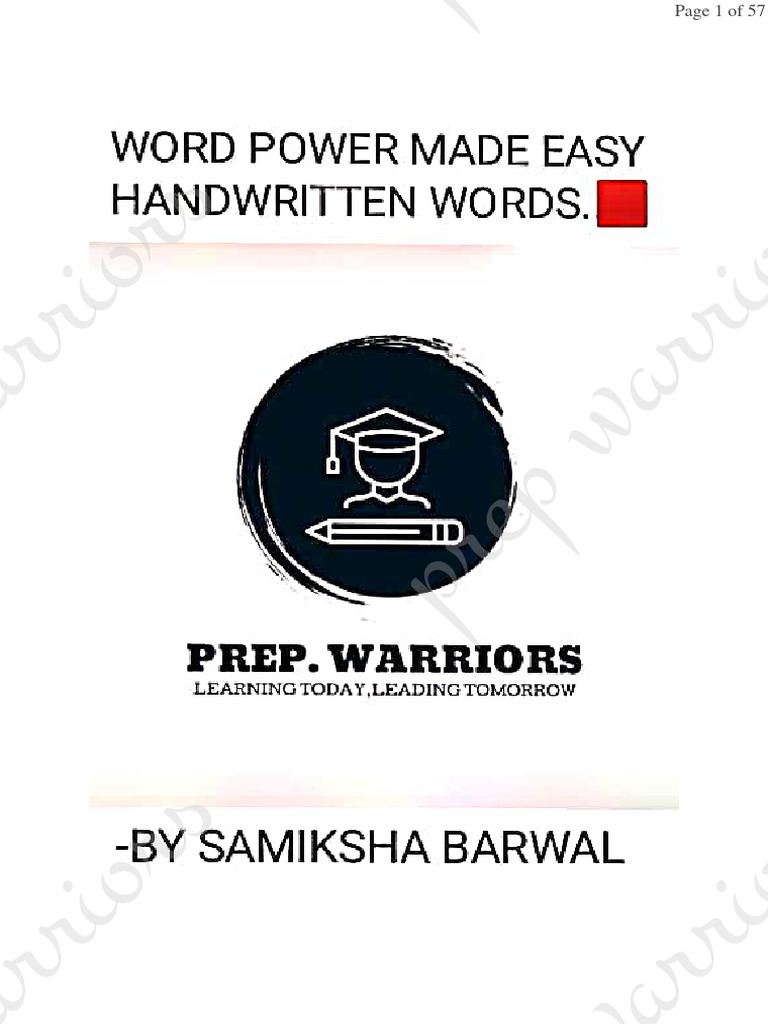 Handwritten Work Power Made Easy | PDF