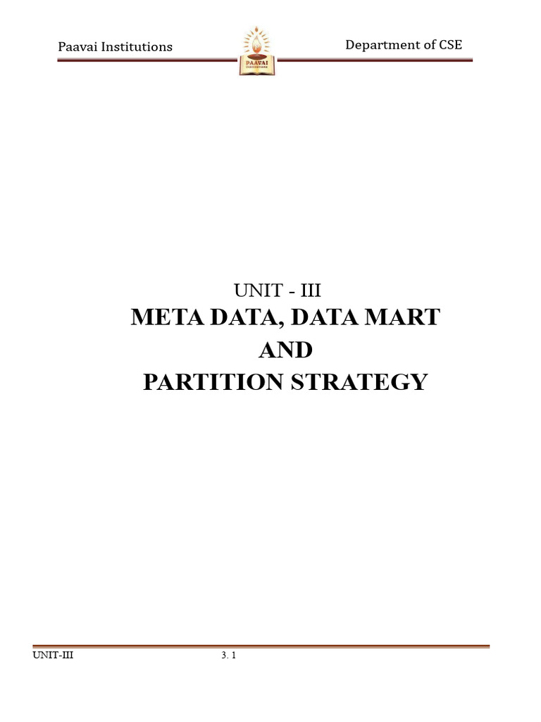 Unit-3 | PDF | Metadata | Data Warehouse Unit-3 | PDF | Metadata | Data Warehouse