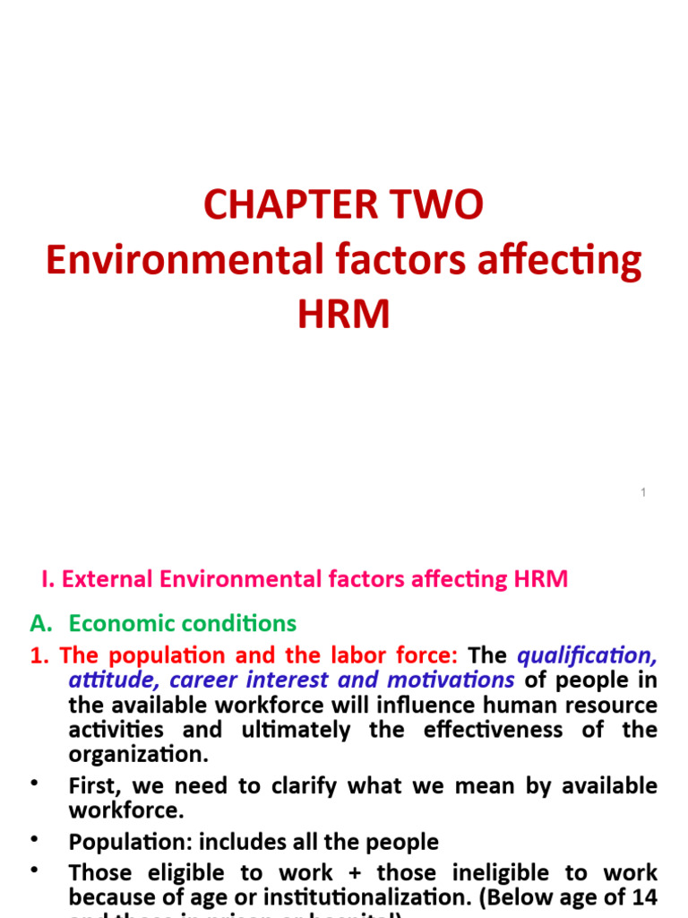 Environmental Factors in HRM | PDF | Cost Of Living | Employment