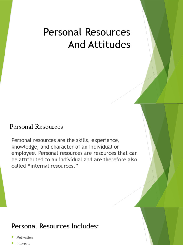 Personal Resources and Attitudes Guide | PDF | Attitude (Psychology ...