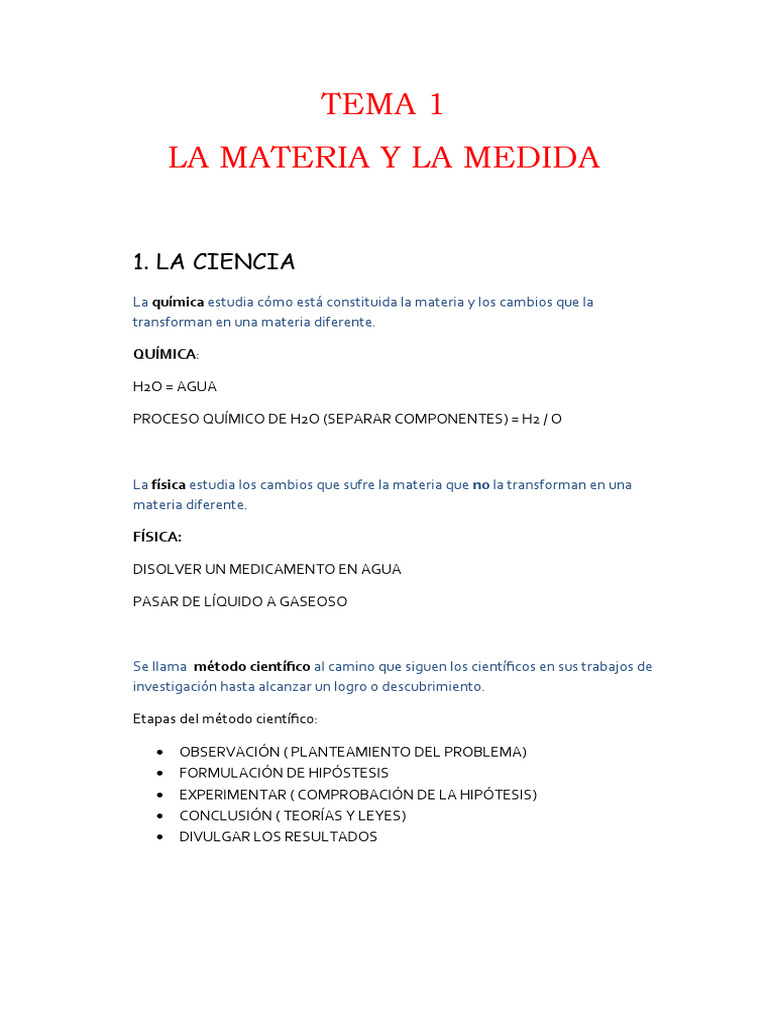 TEMA 1 Fyq | PDF | Importar | Volumen